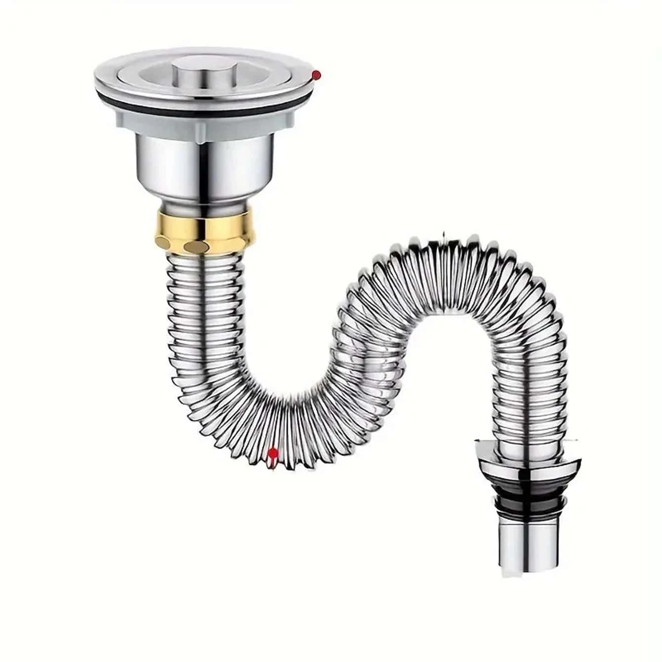 Stainless Steel Kitchen Sink Drain Set - Durable 201 Stainless Steel ...