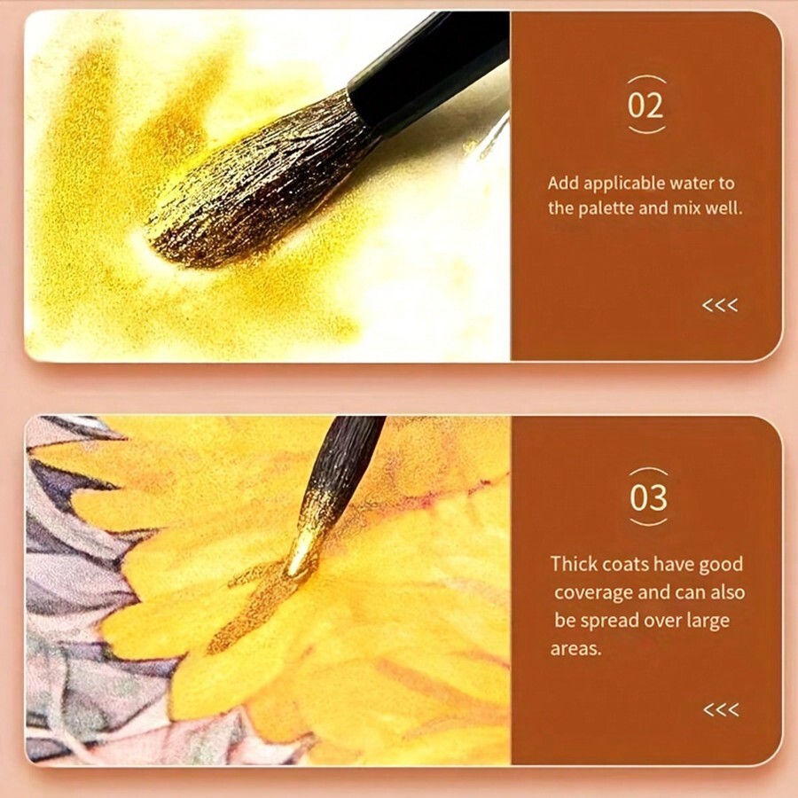 6-Color Pearl Watercolor Paint Set, Chinese Painting And Calligraphy ...