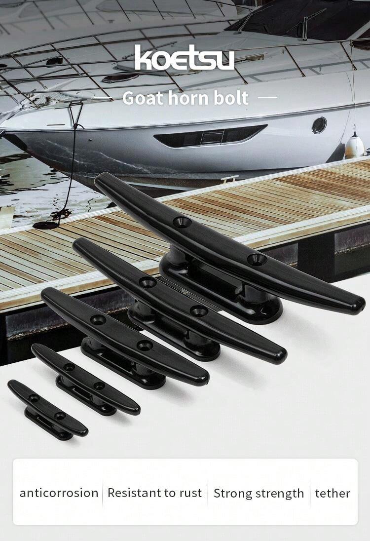 KOETSU Black Nylon 2-Hole Cleats: Essential Boat Accessories For ... KOETSU Black Nylon 2-Hole Cleats: Essential Boat Accessories For ...