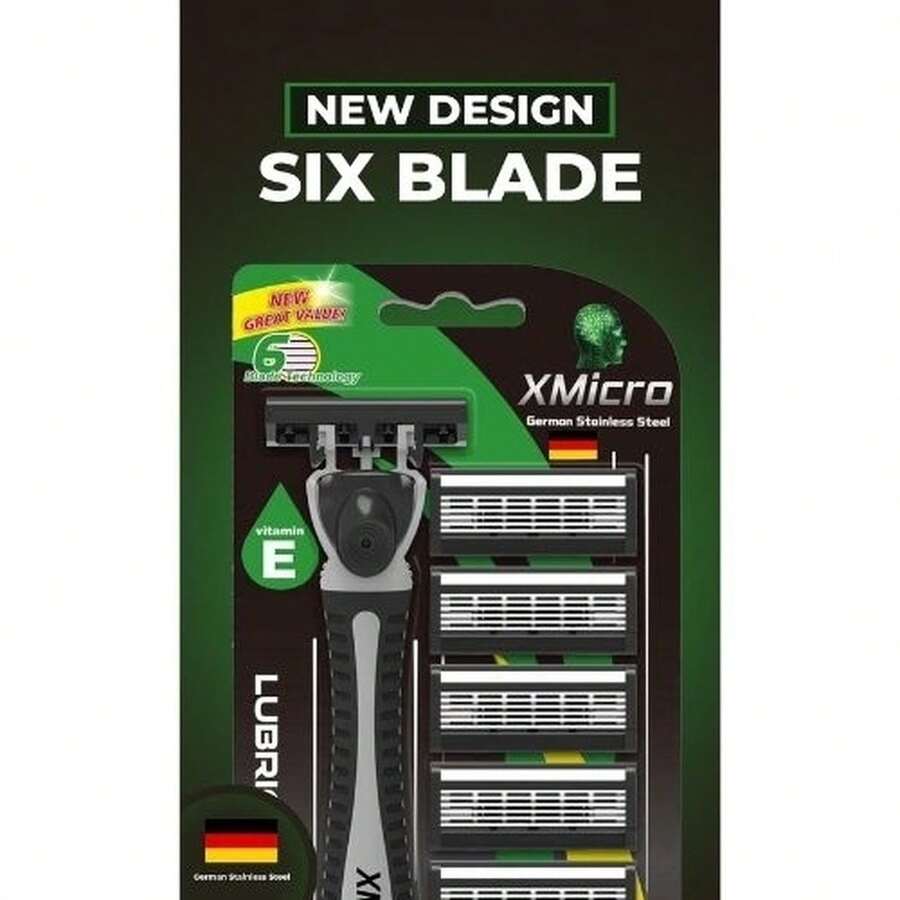 XMicro Razor For Men 1 Razor 7 Blade Refills German Stainless Steel ...