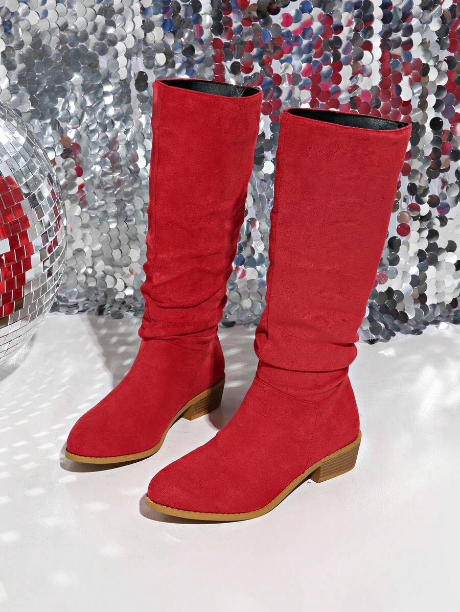 Women Knee High Boots, New 2024 Spring Fall Thick Heel Cowboy Boots ...