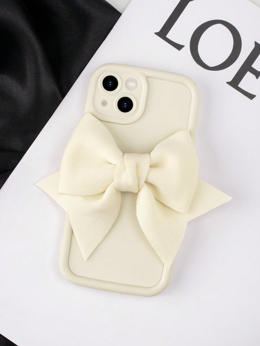 Apple Aesthetic Bow Phone Case 1pc 3D Butterfly Perforated Phone Case ...