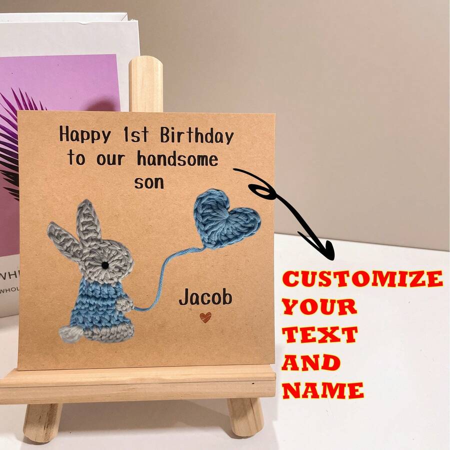 Custom Crochet Birthday Card • Personalized Crochet Greeting Card ...
