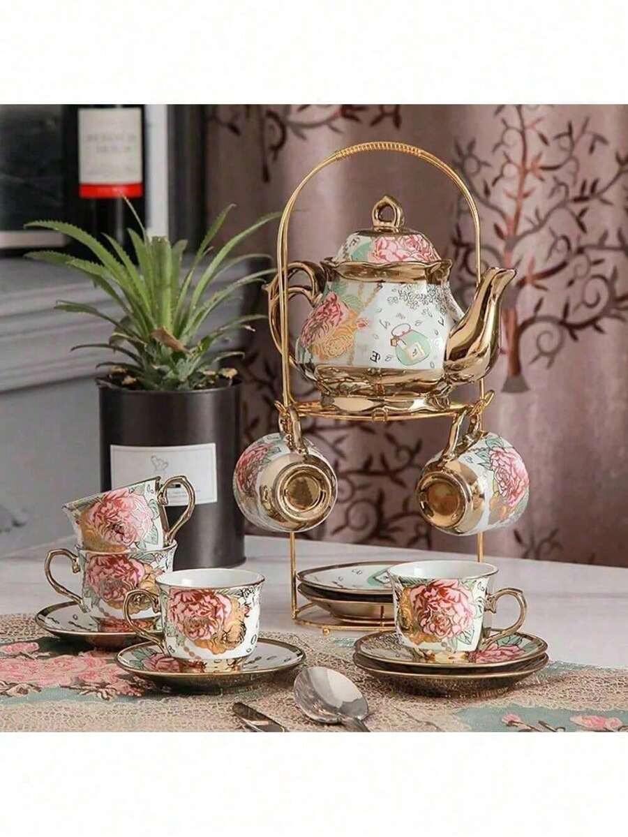Tea Set Afternoon Tea Coffee Dessert Tableware 15 Pieces | SHEIN USA
