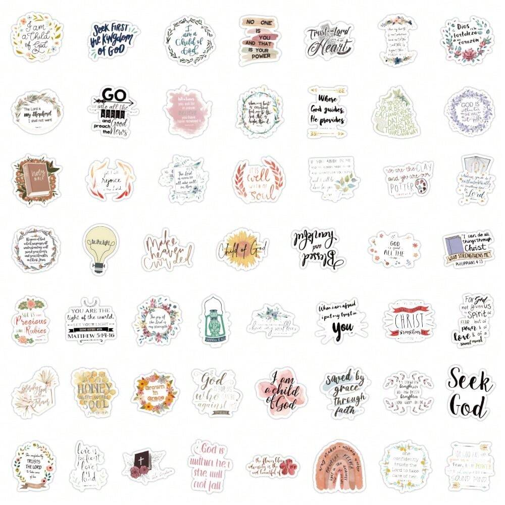 200Pcs Bible Stickers, Inspirational Christian Stickers, Bible Verse ...