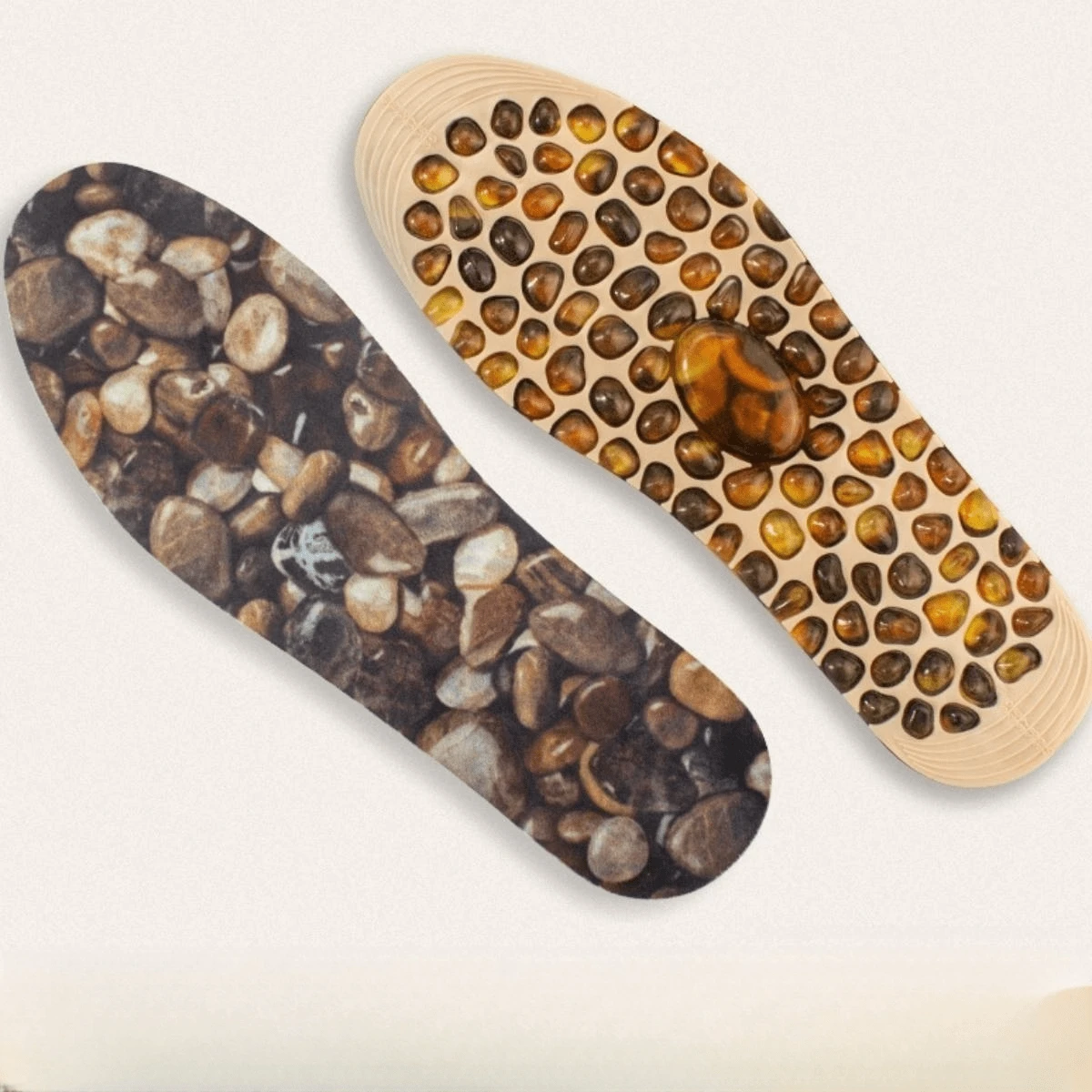 Semelles intérieures en galets relaxants - Coussinets d'acupression ...