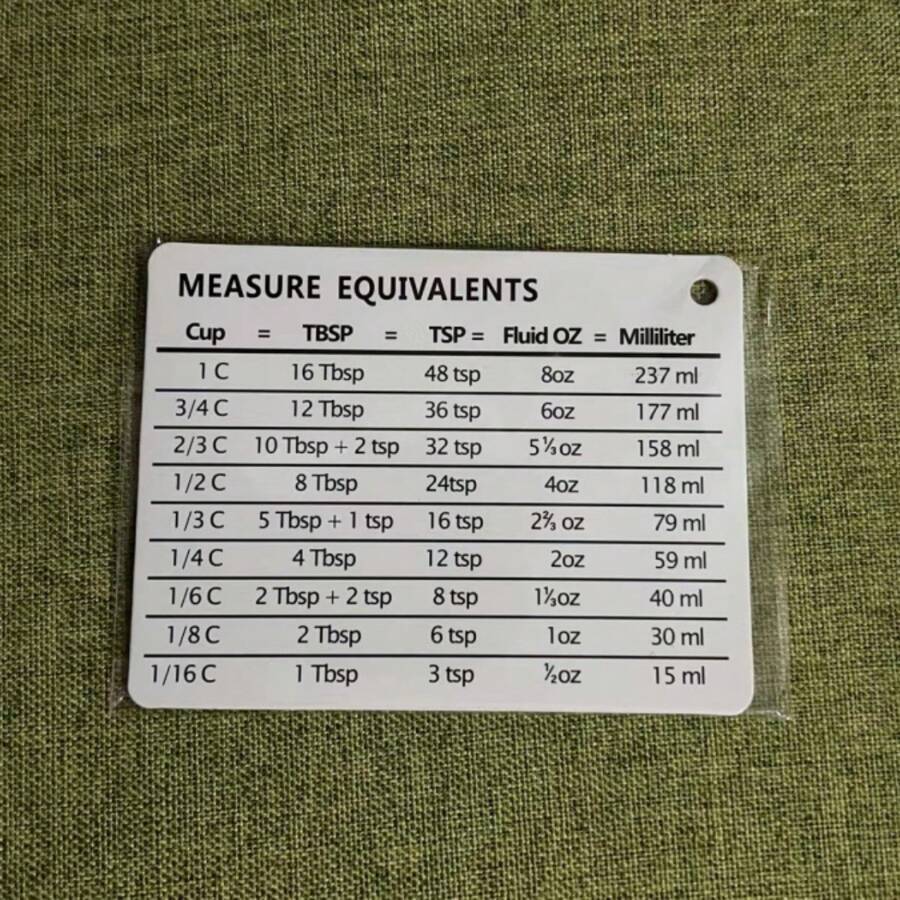 1pc Measurement Conversion Chart For Baking - Scale Ruler With Unit ...
