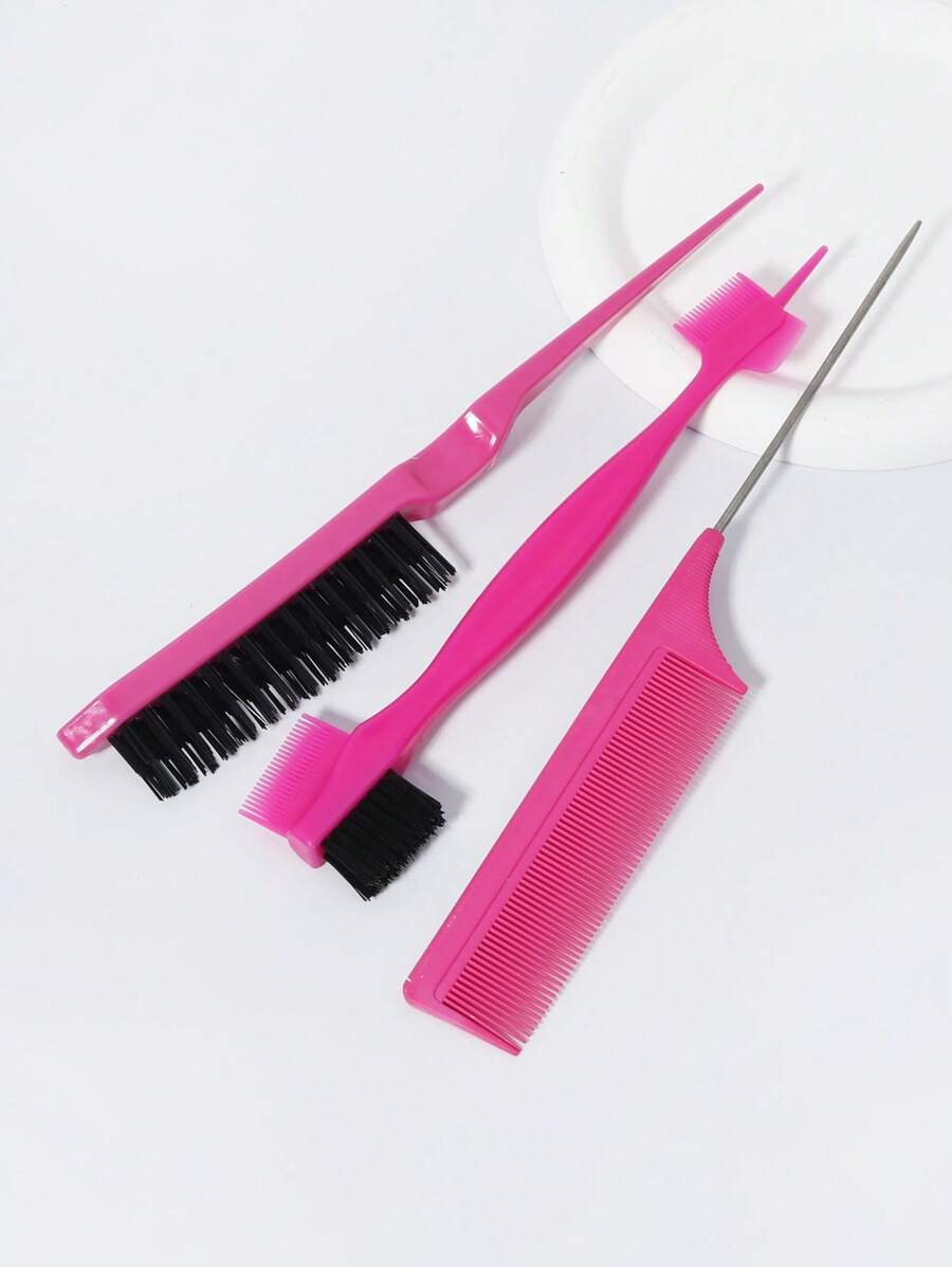 3 Pieces Comb Set For Teasing, Edge & Back Brushing Rat Tail Edge Combs ...