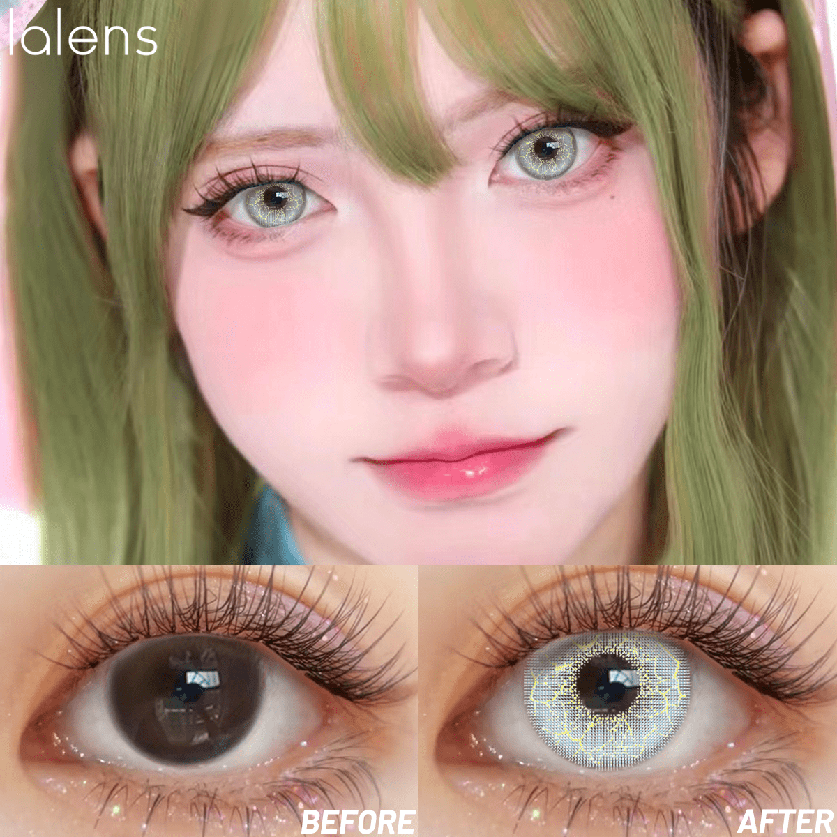 Lalens Marine Blue Mikuo Green Eyes Anime Cospaly Marine Purple Colored ...