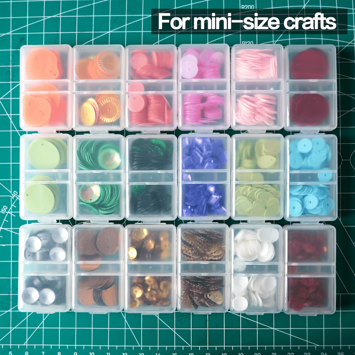 MENyOK Tiny Clear Plastic Storage Containers With Hinged Lids Divided ...