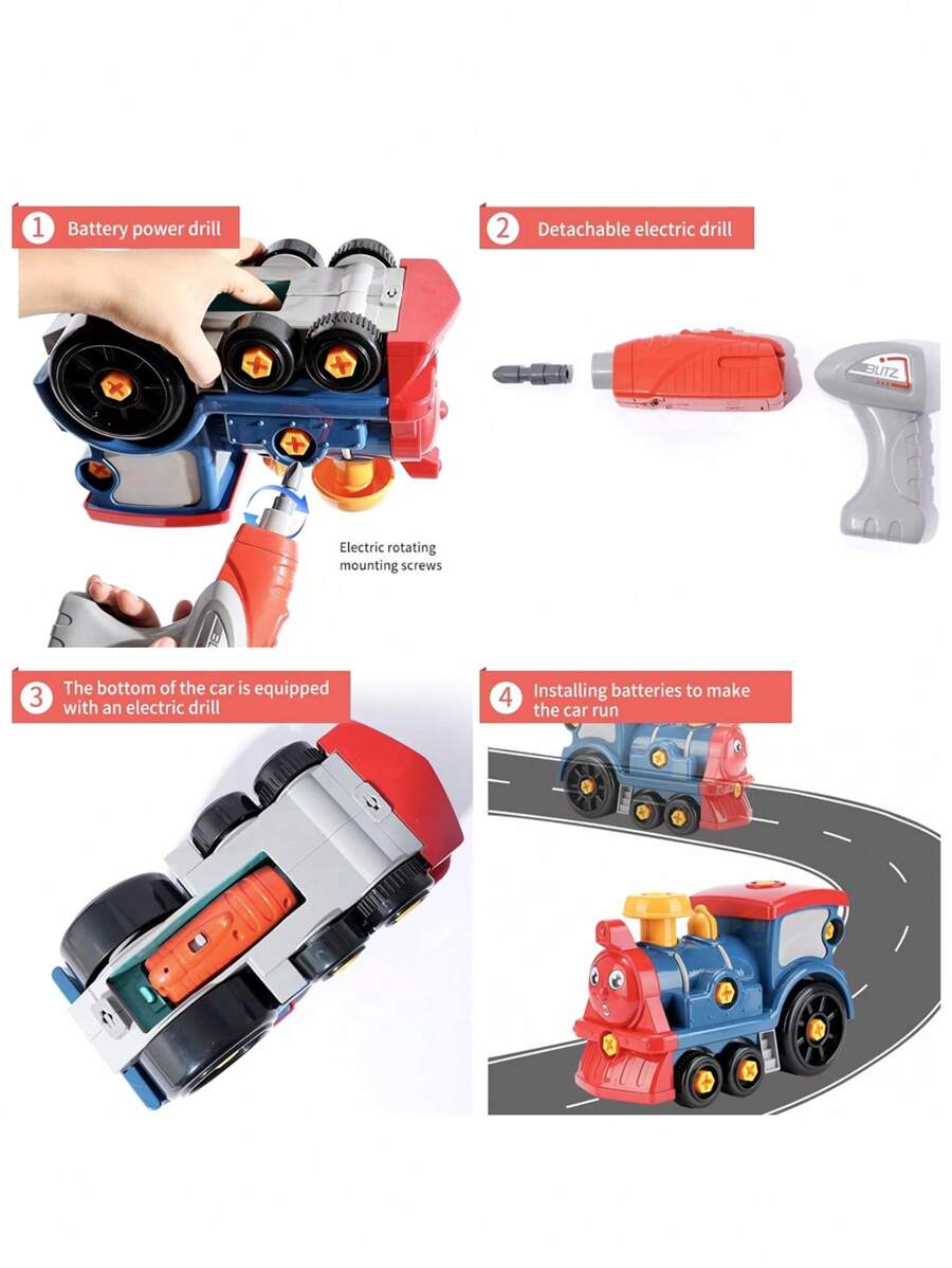 1set DIY Electric Train Building Toy, Disassembly & Assembly Screw ...