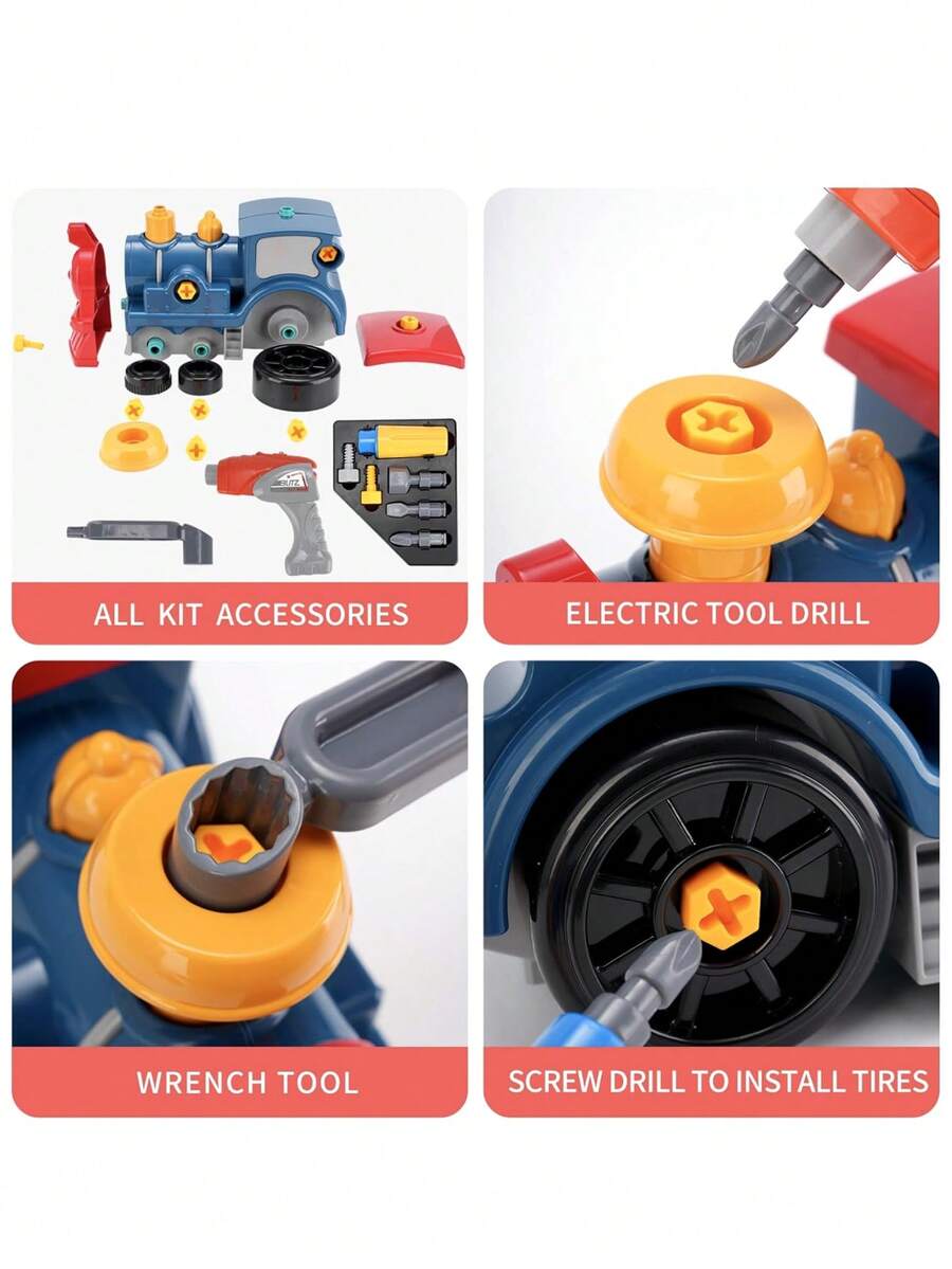 1set DIY Electric Train Building Toy, Disassembly & Assembly Screw ...