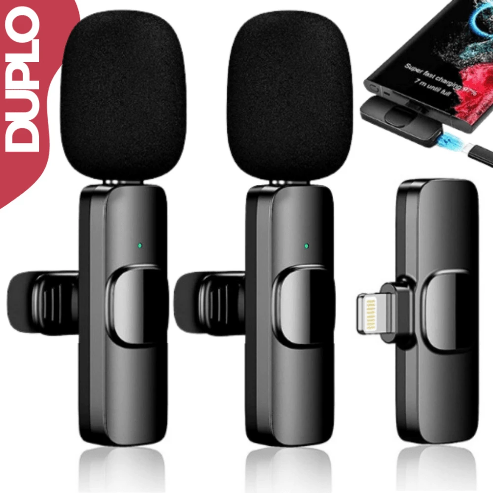 Dual Wireless Lavalier Microphone Compatible Cellphone Type-C And ...