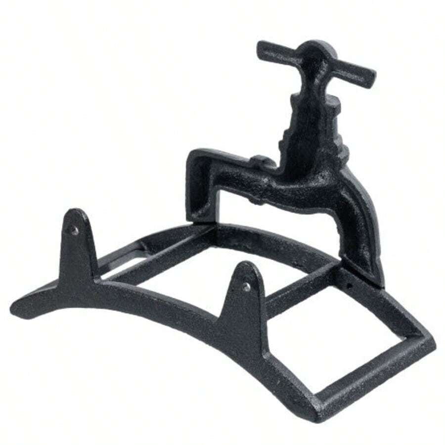 MyGift Spigot Design Garden Hose Holder Hanger, Wall Mounted Cast Iron ...