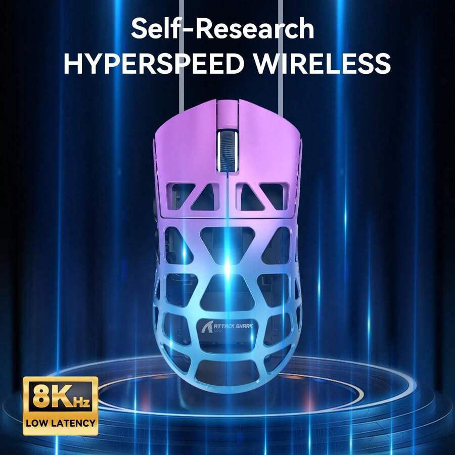 ATTACK SHARK R3 Magnesium Alloy Mouse, Wireless 8K Mouse, 46g ...