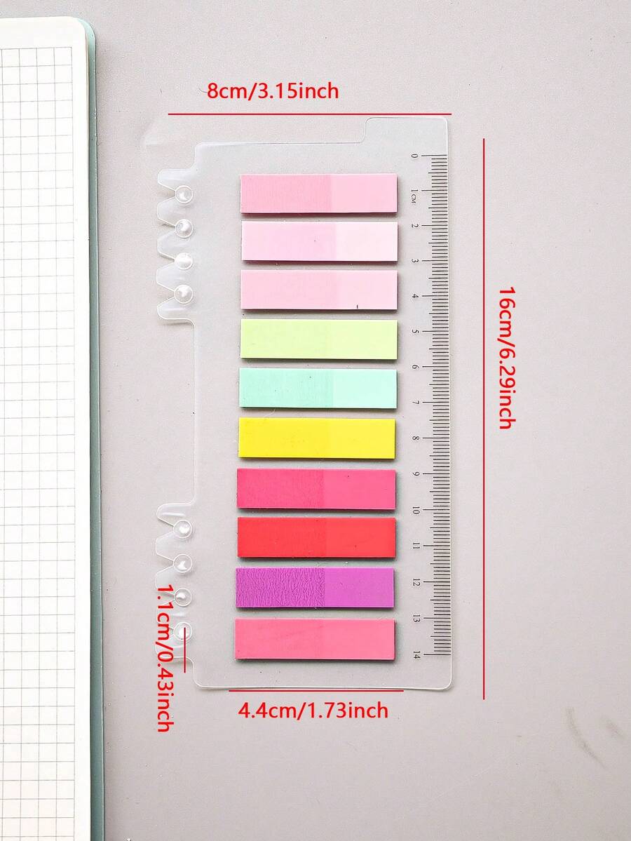 10 Types 1 Package PET Sticky Notes A Total Of 2000 Index Labels For ...