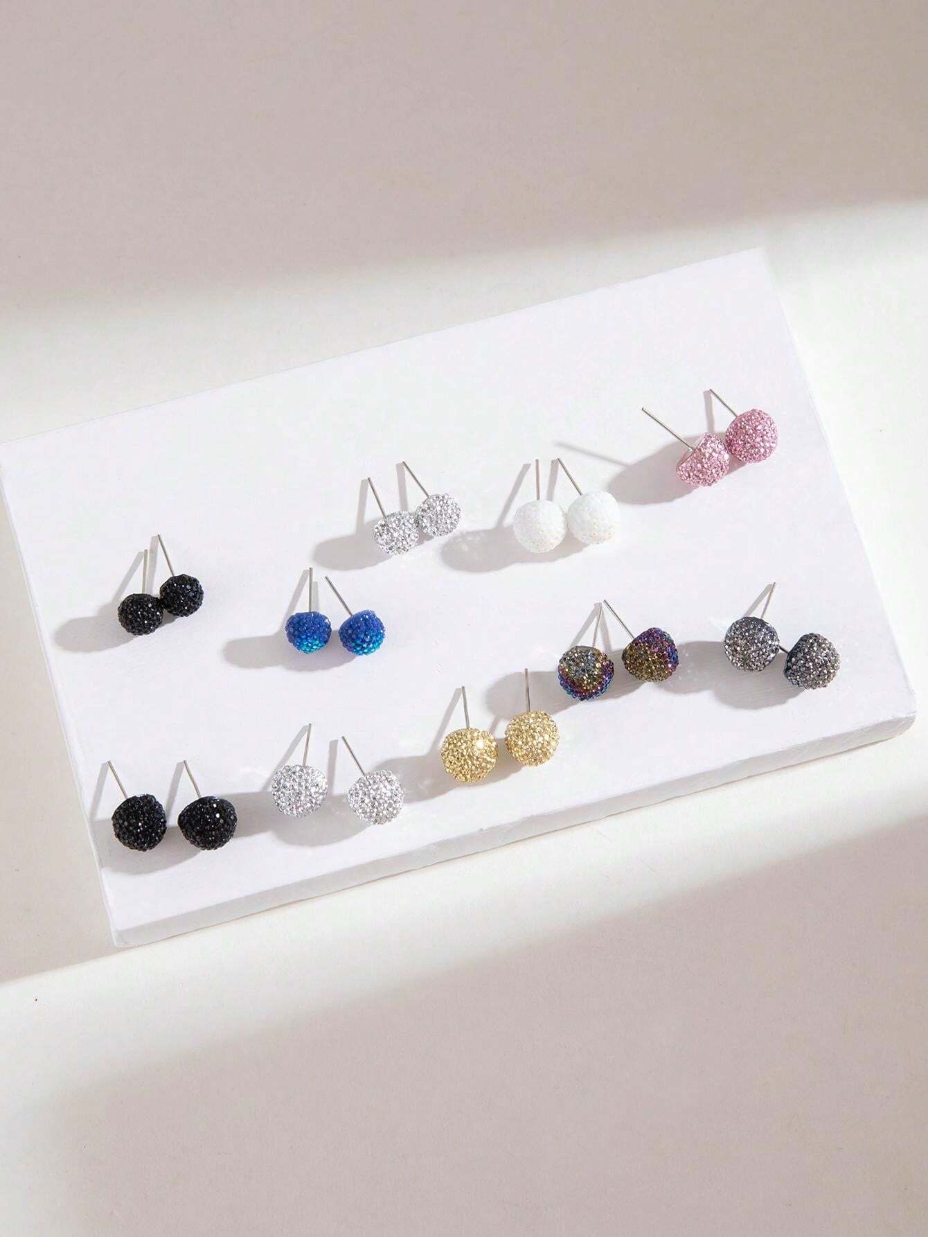 imoli 10 paires boucles d'oreilles à tige boule mode dopamine (légère ...
