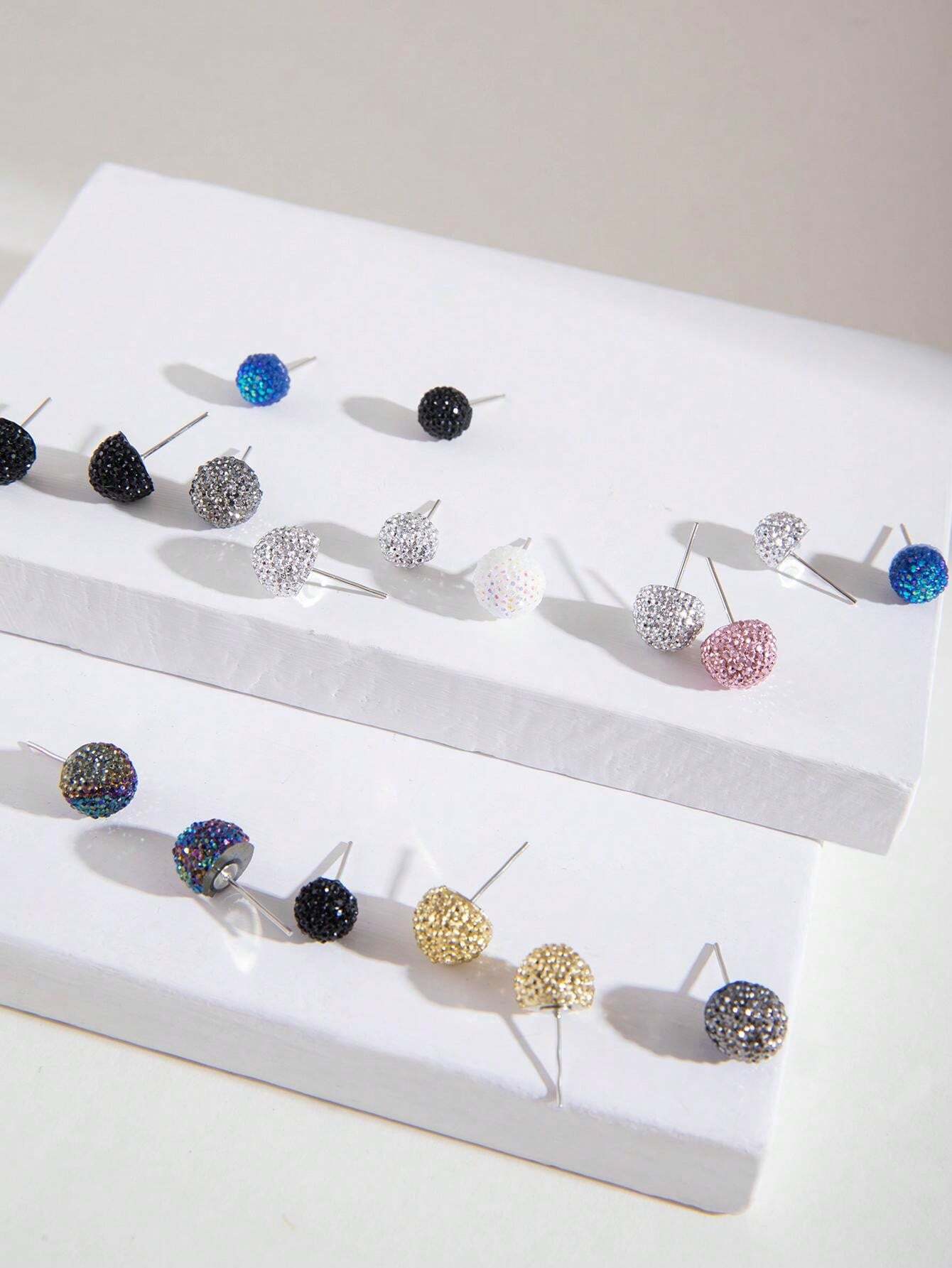 imoli 10 paires boucles d'oreilles à tige boule mode dopamine (légère ...