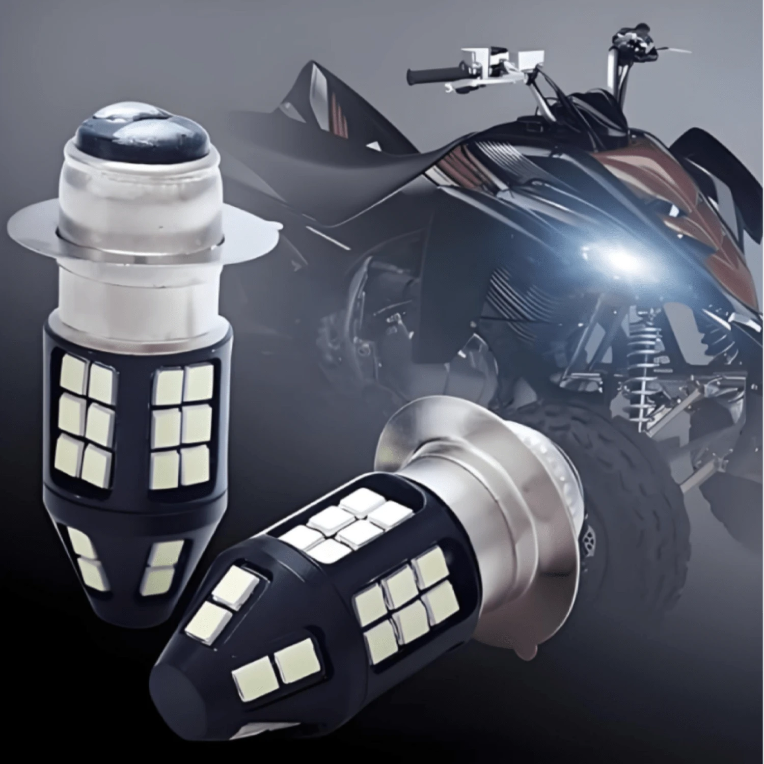 ATV H6m P15D/P15D-25-1 Headlight Bulb Led Ice Blue Light 1500LM 8000K ...