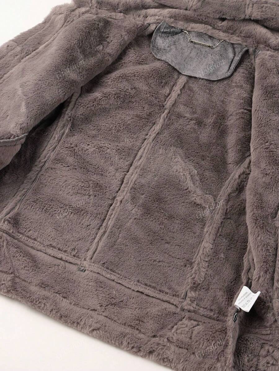 Women's Faux Shearing Moto Jacket Thick Lined Parka Winter Shearling ...