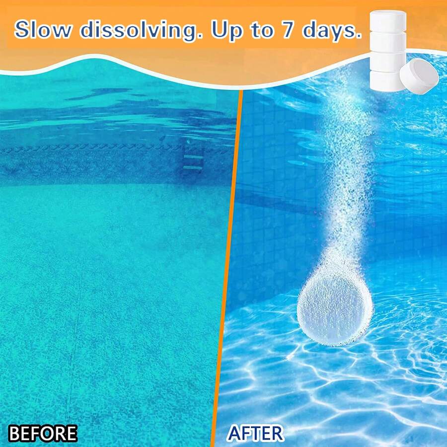 3 Inch Chlorine Tablets 5 Lbs For Use In Swimming Pools, Hot Tubs And Spas, Individually Wrapped ...