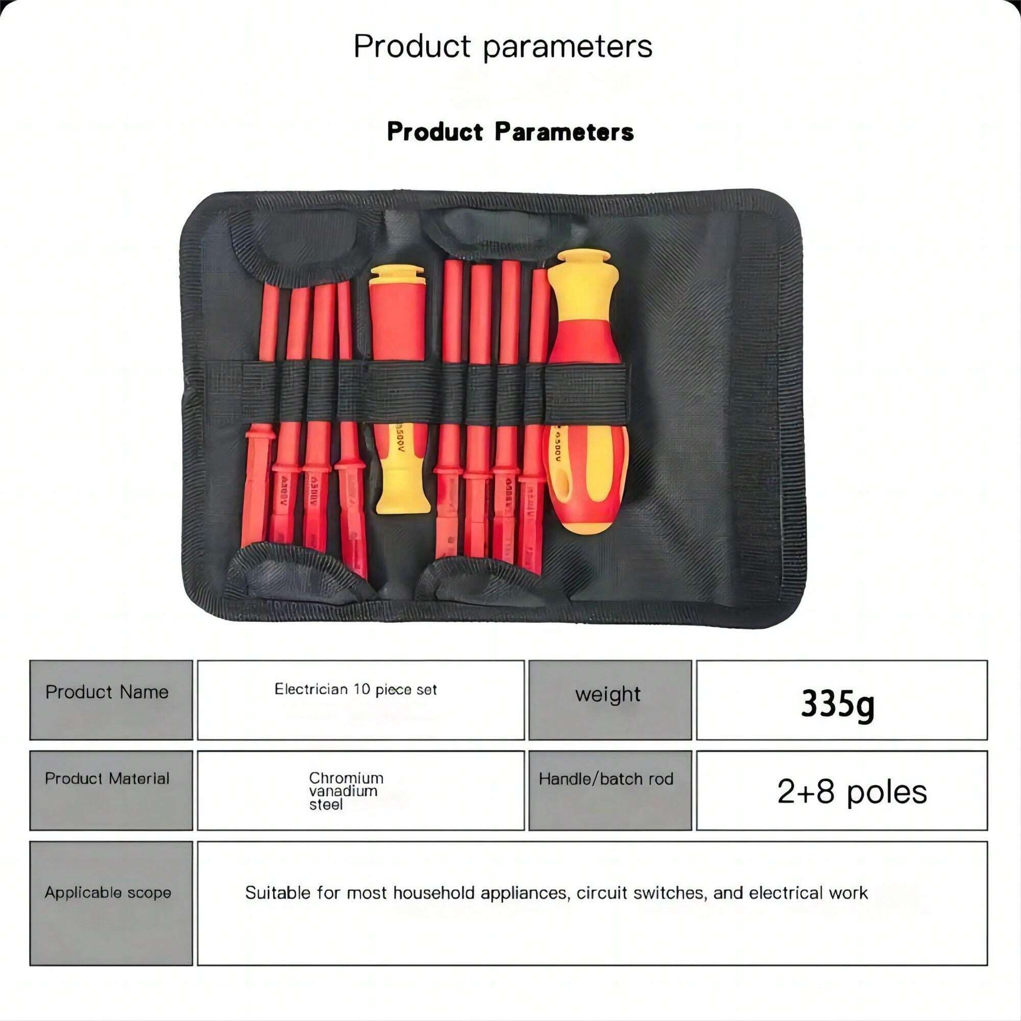 Portable 10 In 1 Insulated Electrician Screwdriver Set With Insulated ...
