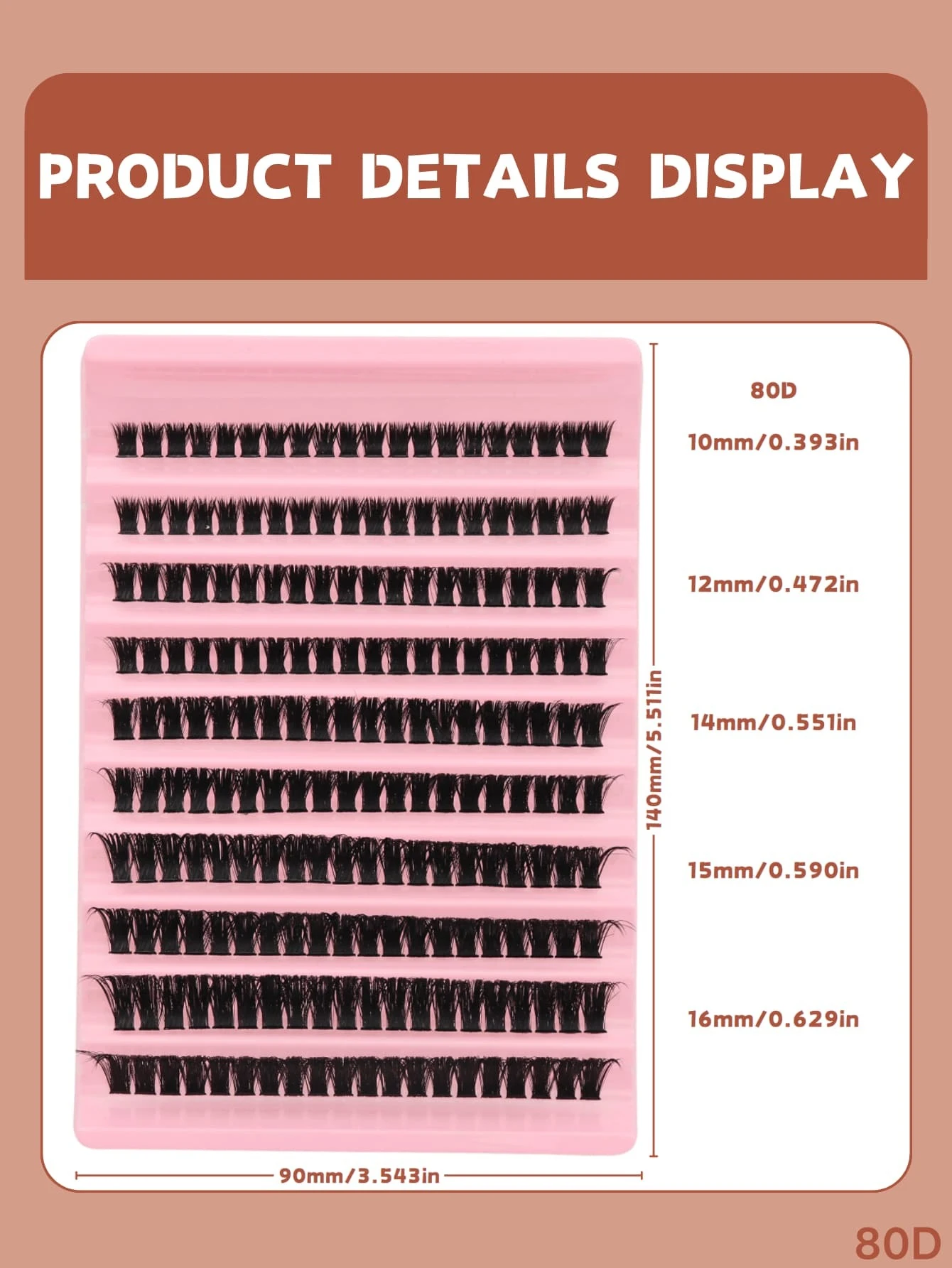 80D Natural & Fluffy False Eyelashes, 200pcs Individual Flares 10-16mm ...