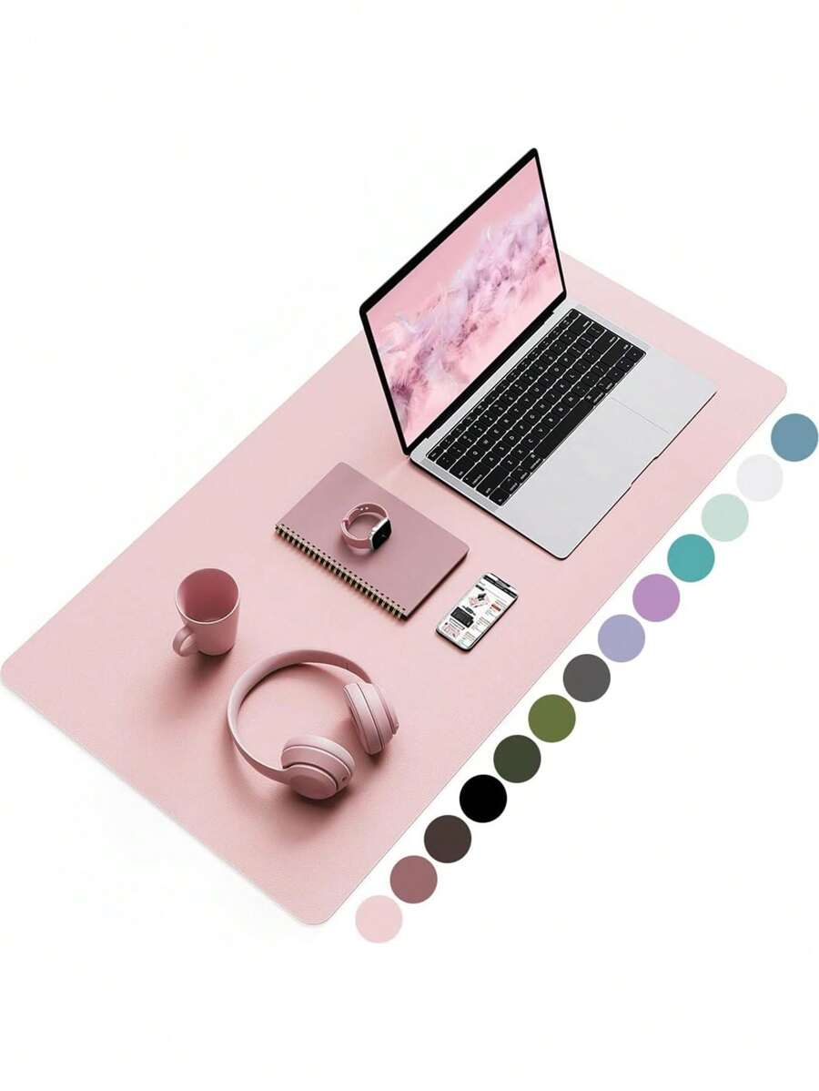 1pc Solid Color Large Anti-Slip Desk Mat, PVC Waterproof Table Mat For ...