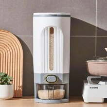 1pc Rice Bucket With Measuring Cup, Large Capacity Cereal Storage ...