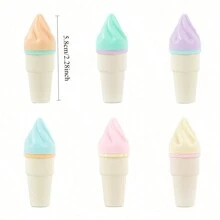 6pcs Macaroon Colored Ice Cream Shaped Highlighter Pens Doodle Painting ...