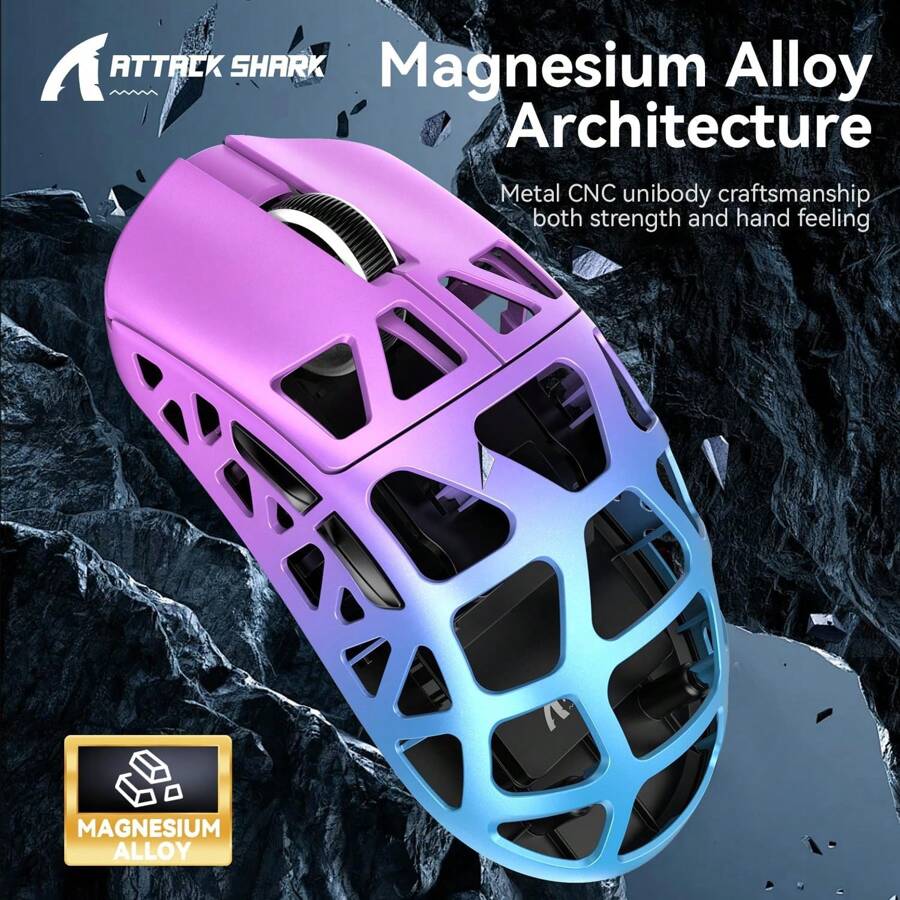 ATTACK SHARK R3 Magnesium Alloy Mouse, Wireless 8K Mouse, 46g ...