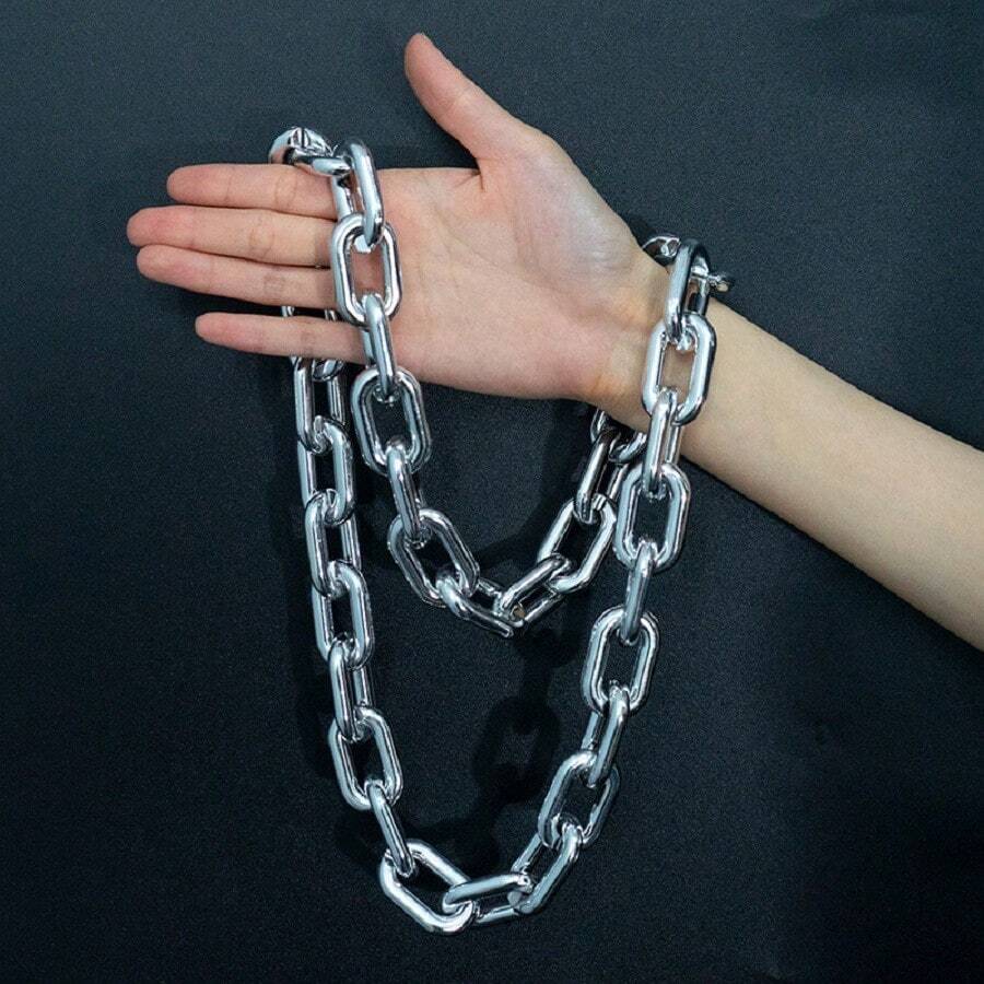 Golden Plastic Chunky Chain Necklace - Non-Metallic Hip-Hop Rapper ...