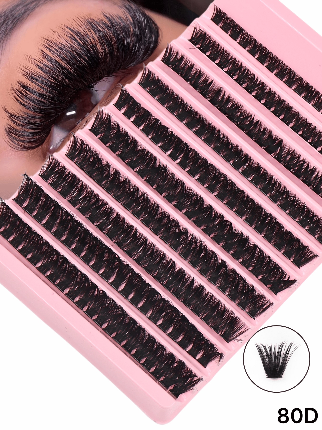 DIY 80D Fluffy & Curly Effect Faux Eyelashes, 200 Clusters Of 10-16mm ...