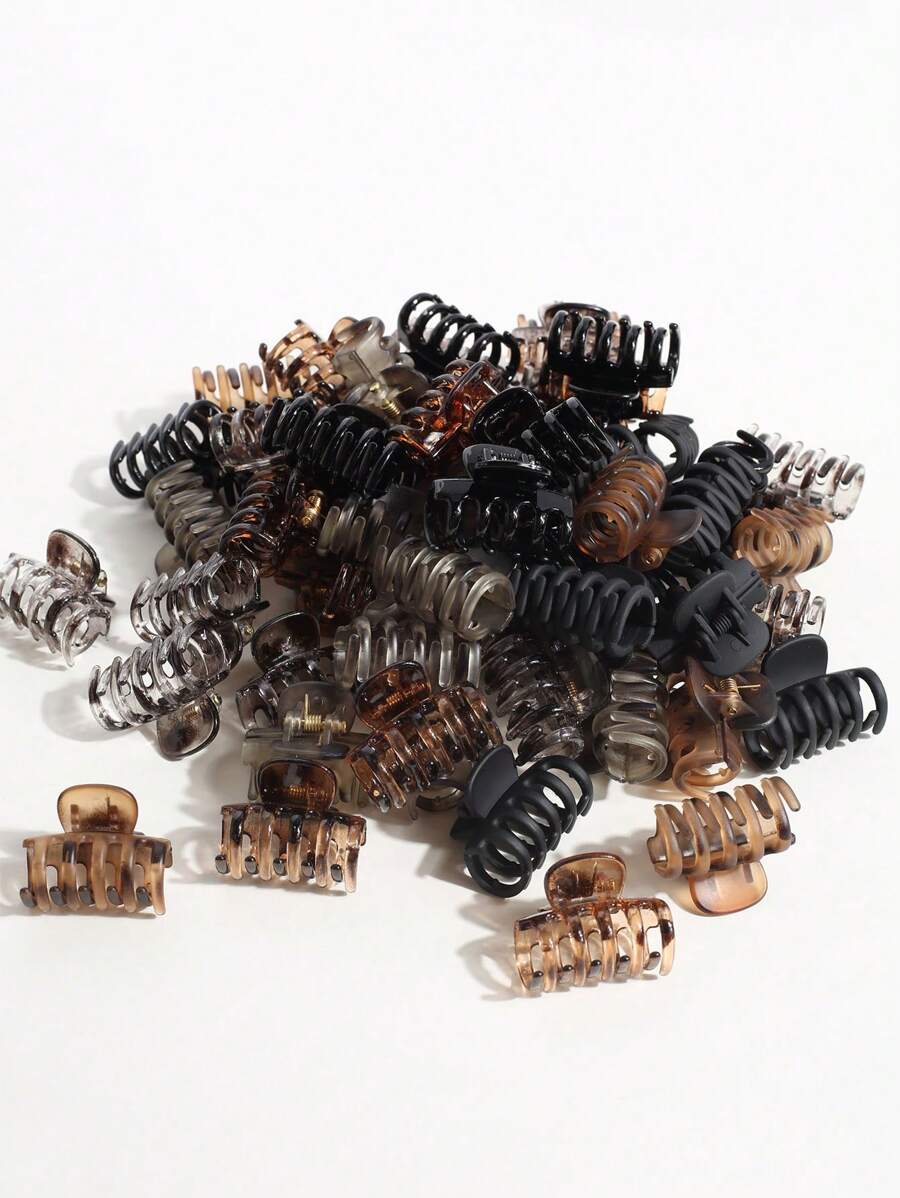 15/20/30pcs Mini Flower Shaped Hair Clips, Coffee Color, Small Size ...