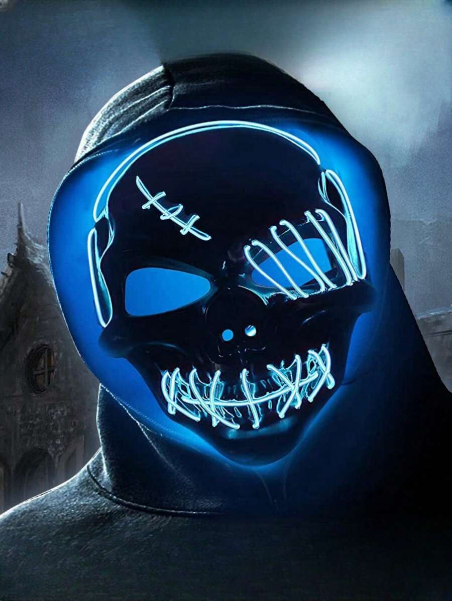 1 Pc Neon Led Purge Mask Masque Masquerade Party Masks Light Grow In ...