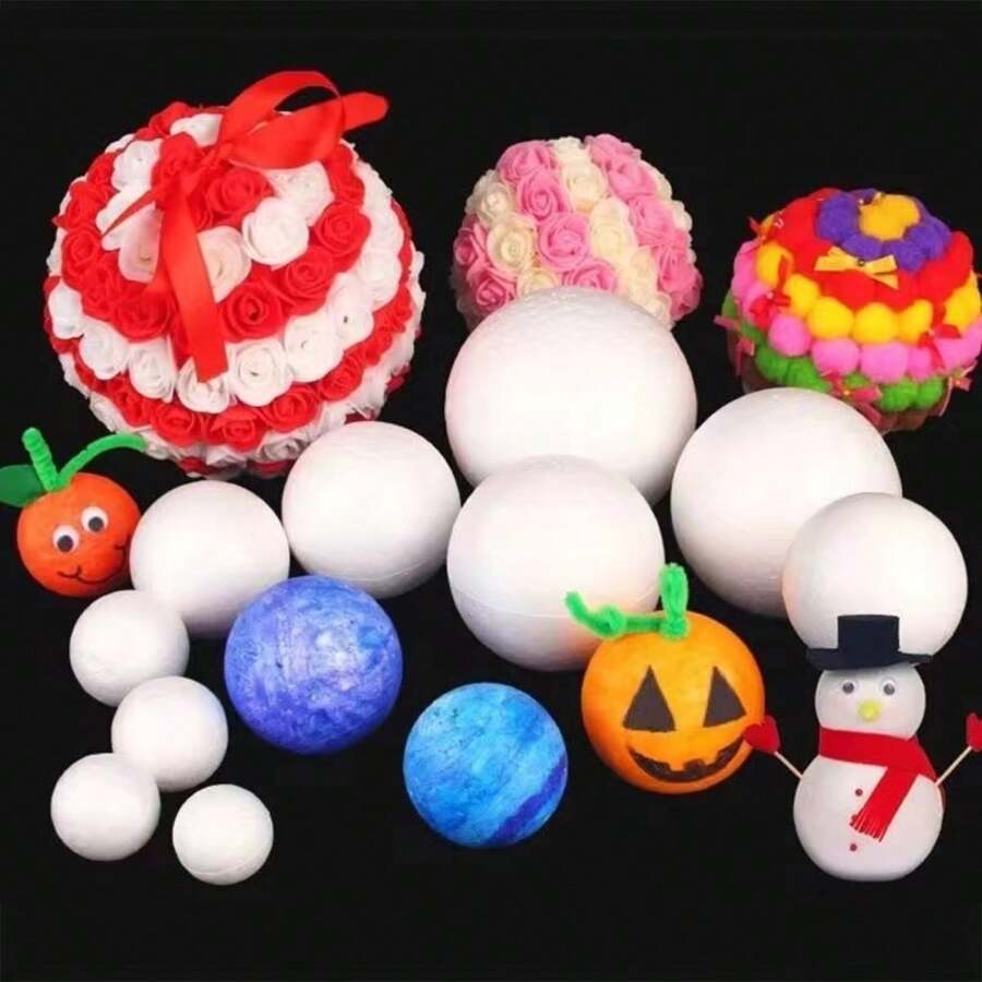 70pcs Assorted Size Smooth Styrofoam Balls, White Polystyrene Foam ...