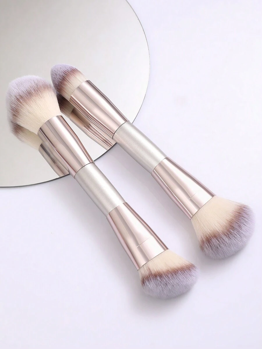 Set di 2 pennelli da trucco professionali multiuso a doppia estremità ...