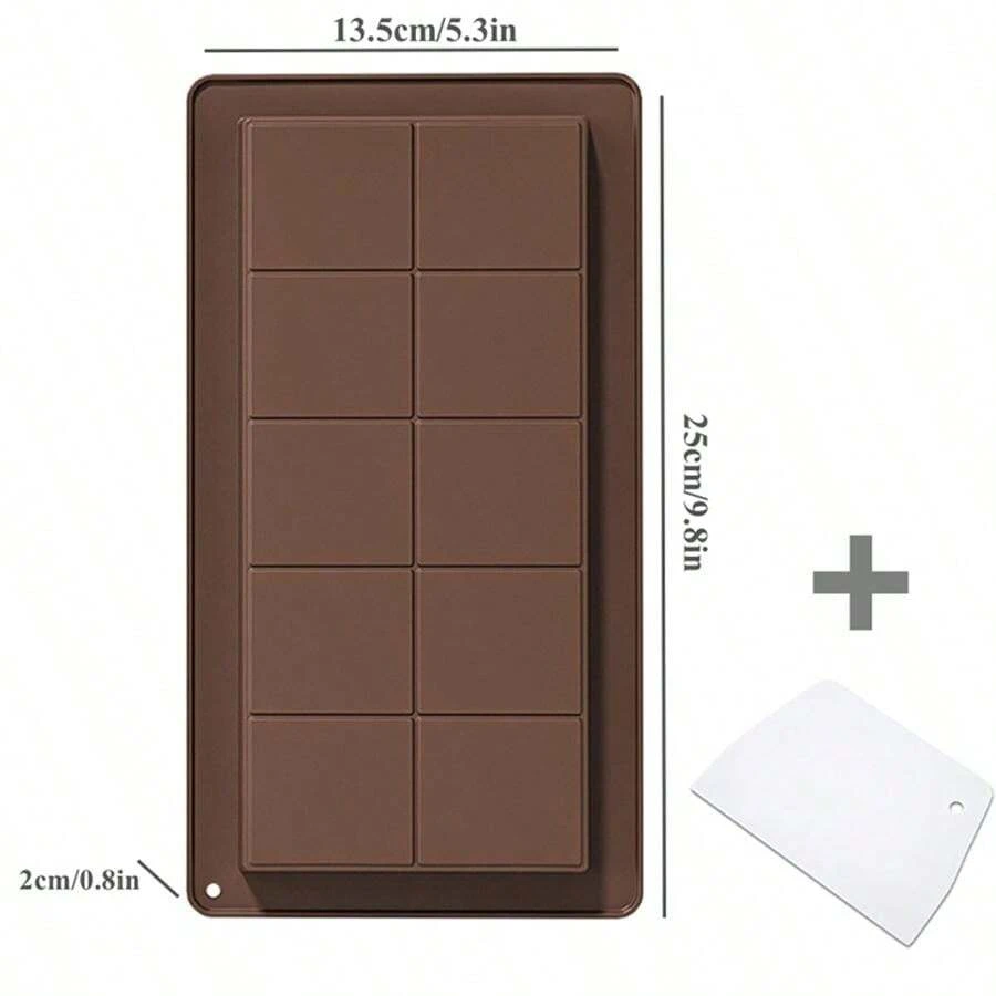 Deep Chocolate Bar Mold With Scraper, Rectangular Large And Thick ...