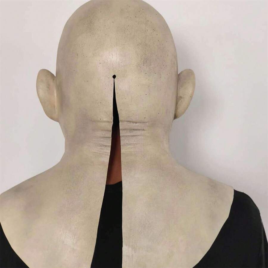 Realistic Bald Head Old Man Facewear Human Face Halloween Masquerade ...