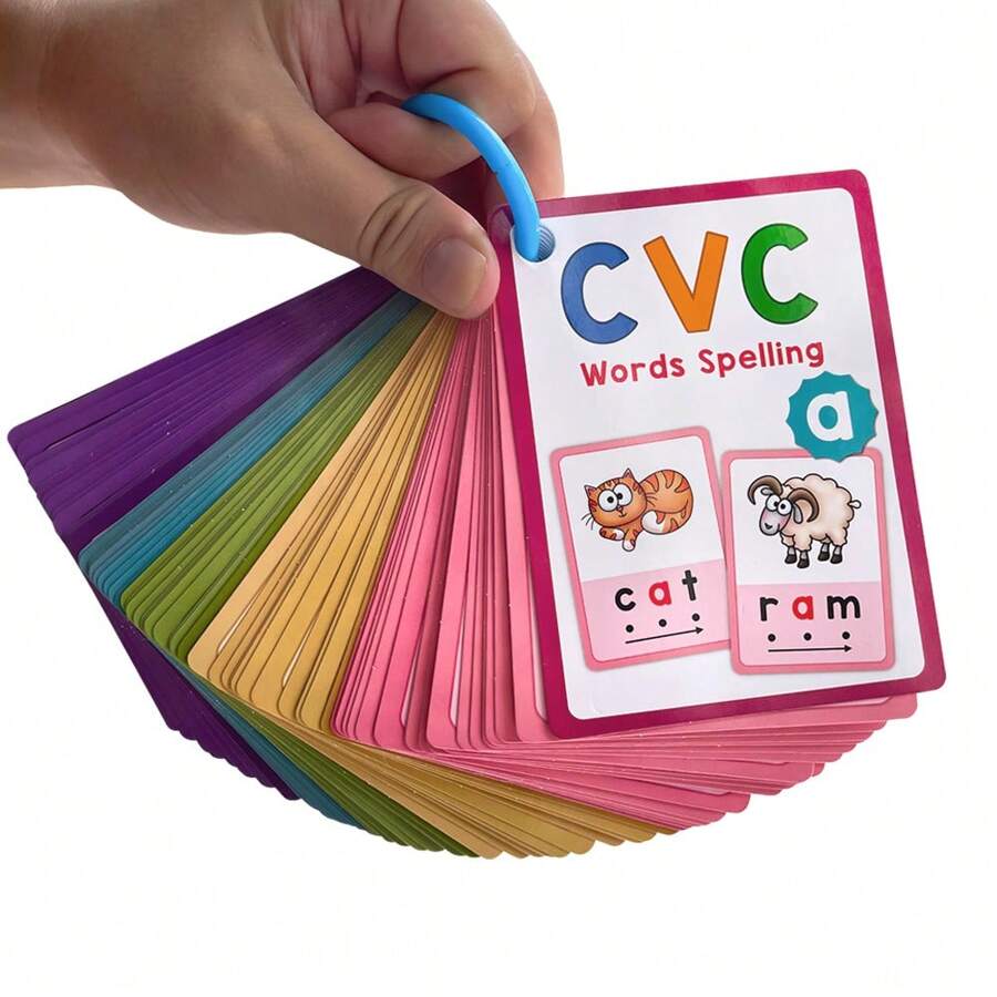 130 Words Montessori Kids Phonics CVC English Words Learning Flash ...