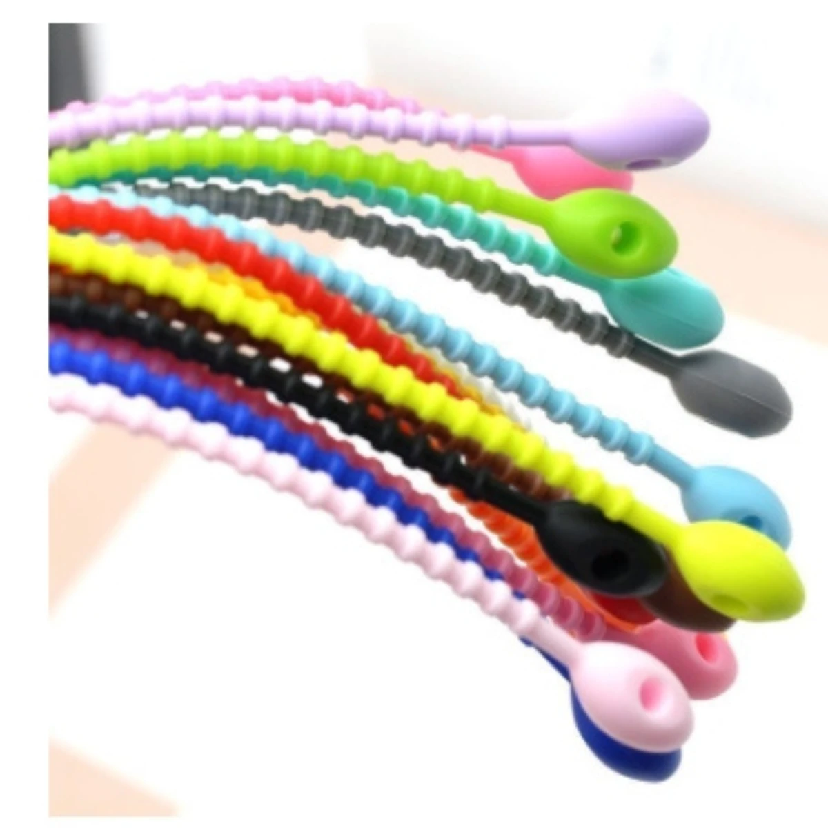 Random Color Color Silicone Cable Tie Tadpole Cable Tie DIY Keychain ...