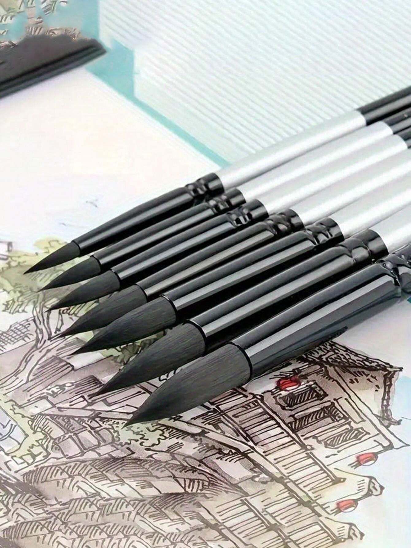 7-Piece Professional Artist Quality Watercolor Paintbrush Set, Fine ...