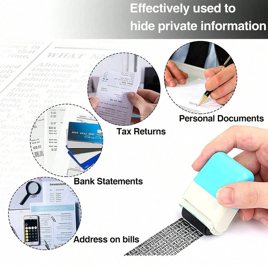 Identity Protection Roller Security Stamp Wide Rolling, Id Stamps Roller For Privacy ...