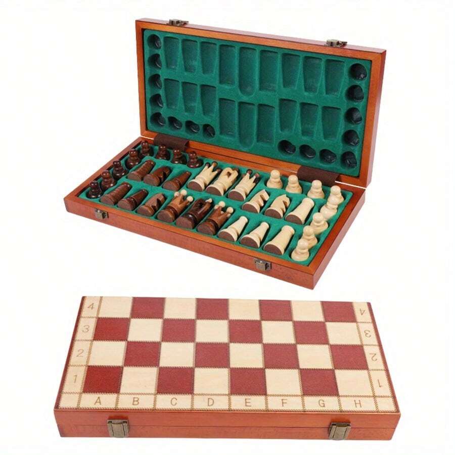 13-Inch Portable Folding Chess Set - Handcrafted Intricate Wooden ...