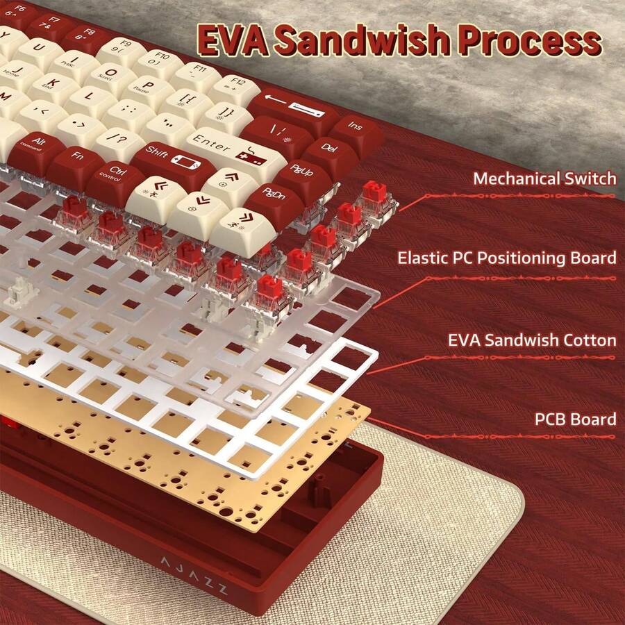 ATTACK SHARK AK680 65% Wired Hotswap Mechanical Gaming Keyboard, 68 ...