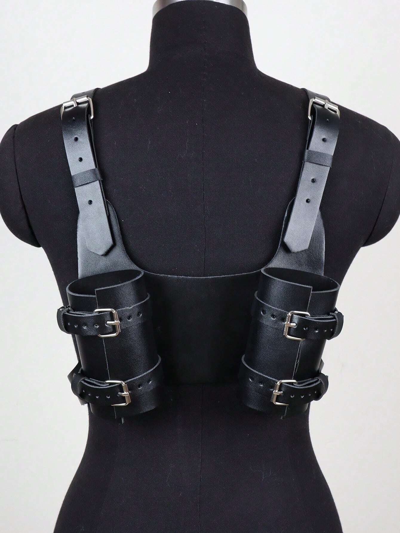 1pc Medieval Sword Shoulder Double Back Scabbard Sheath Frog Holder PU ...