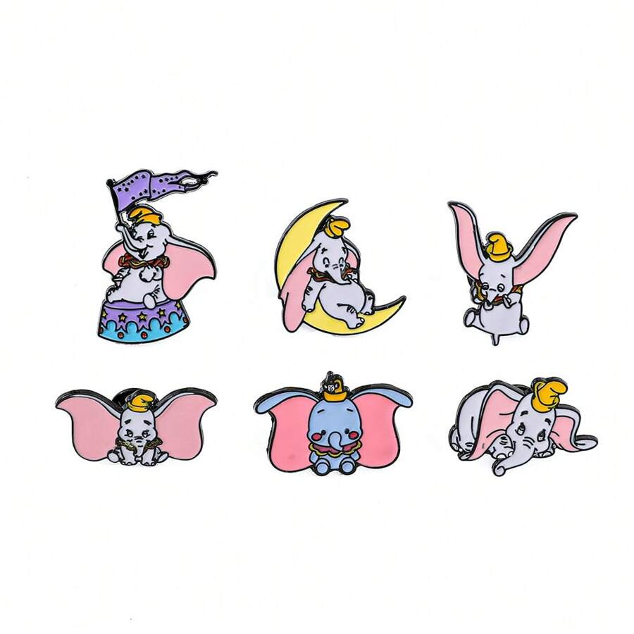 Disney Disney 6 Pcs Adventure Anime Dumbo Brooch Cute Dumbo Enamel Pin ...