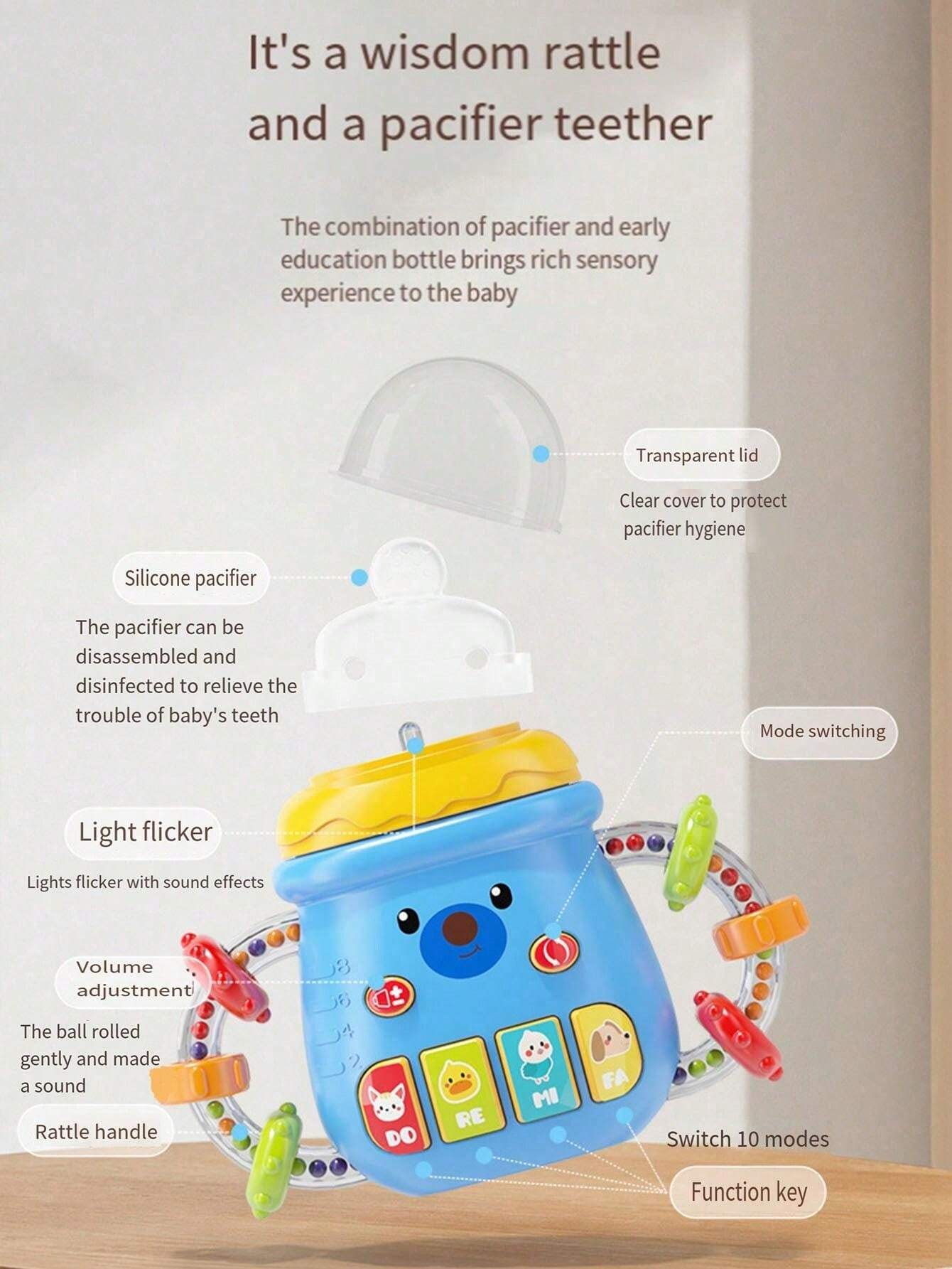 Juguete para agarrar y dentición con luz y música para bebés, juguete educativo de aprendizaje ...