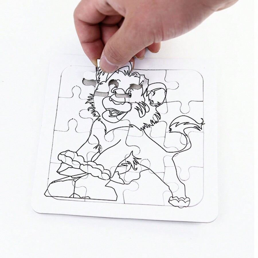 Coloring Paper Puzzle, Trifold Painting Pattern With 5 Pens ...