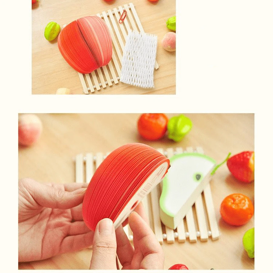 1pc Creative Apple And Pear Shaped Sticky Notes, DIY Fruit Sticky Notes ...